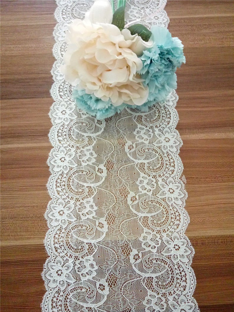 Ivory Lace Runner/ivory Wedding 7inch / 18cm Wide Wedding - Etsy