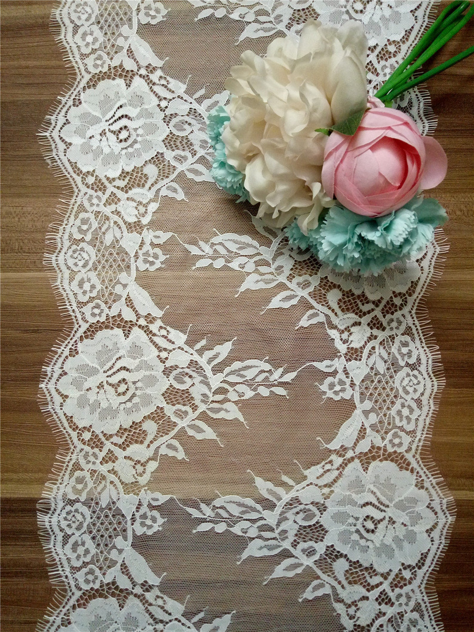 Ivory Lace Table Runner , Lace Table Runner, 13 Inches/33cm Wide ...