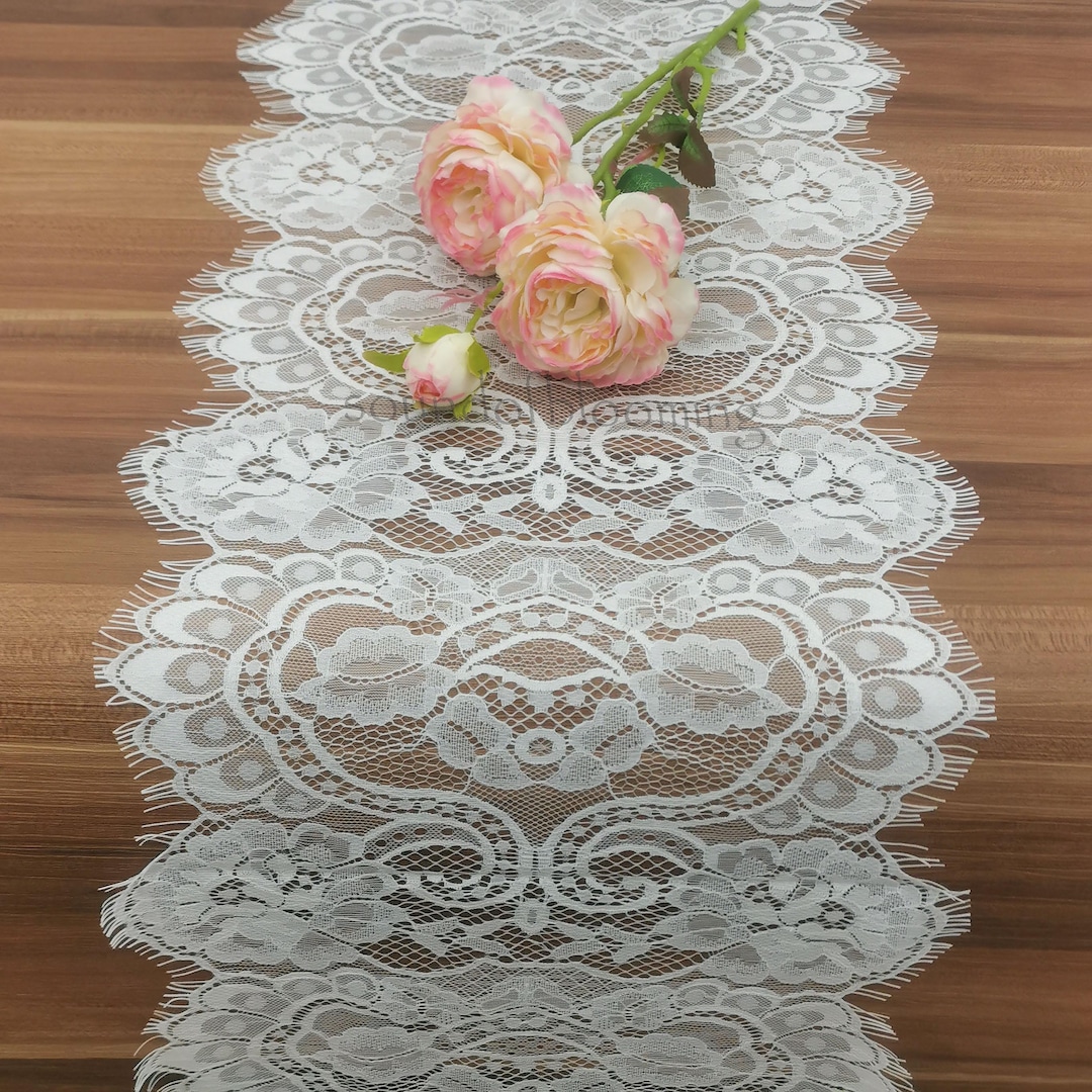 Ivory Lace Table Runner, Lace Table Runner, 11 Inches/28cm Wide ...