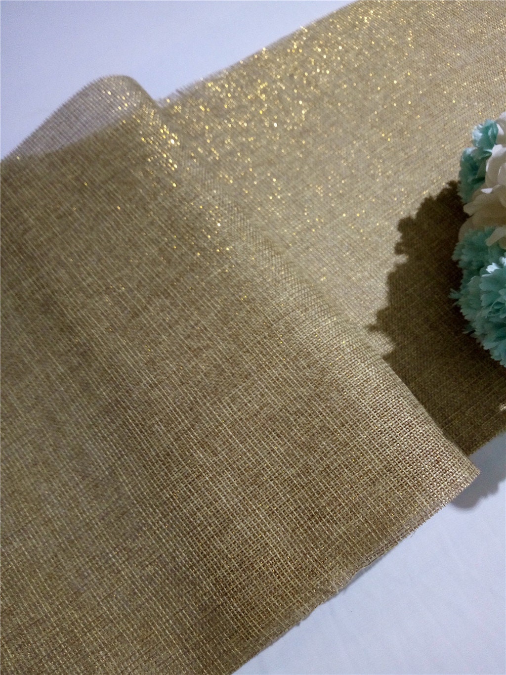 Gold burlap table runner Burlap table runner with golden | Etsy