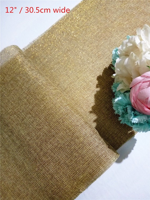 Gold burlap table runner Burlap table runner with golden | Etsy