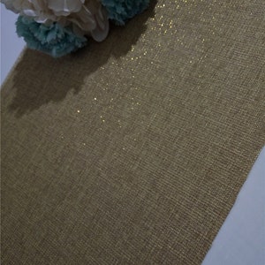 Gold Burlap Table Runner, Burlap Table Runner With Golden Threads, Gold ...