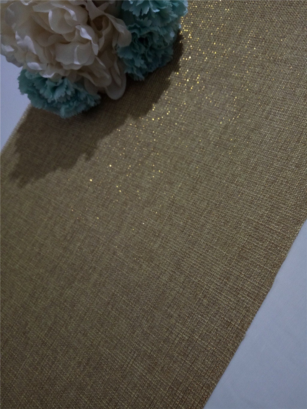Gold burlap table runner Burlap table runner with golden | Etsy