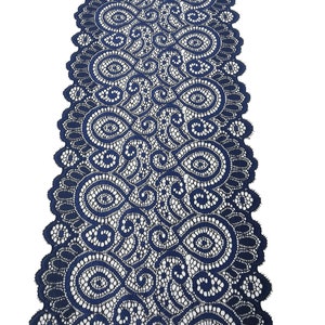 Navy Table Runners , Navy Lace Runners for Wedding, Navy Wedding ...