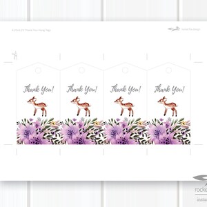 Deer Favor Tags, Thank You Tags, Baby Shower Favor Tag, Birthday Party ...
