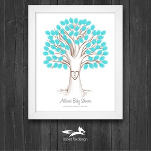 Baby Shower Fingerprint Tree Printable With Instruction Card / Baby ...