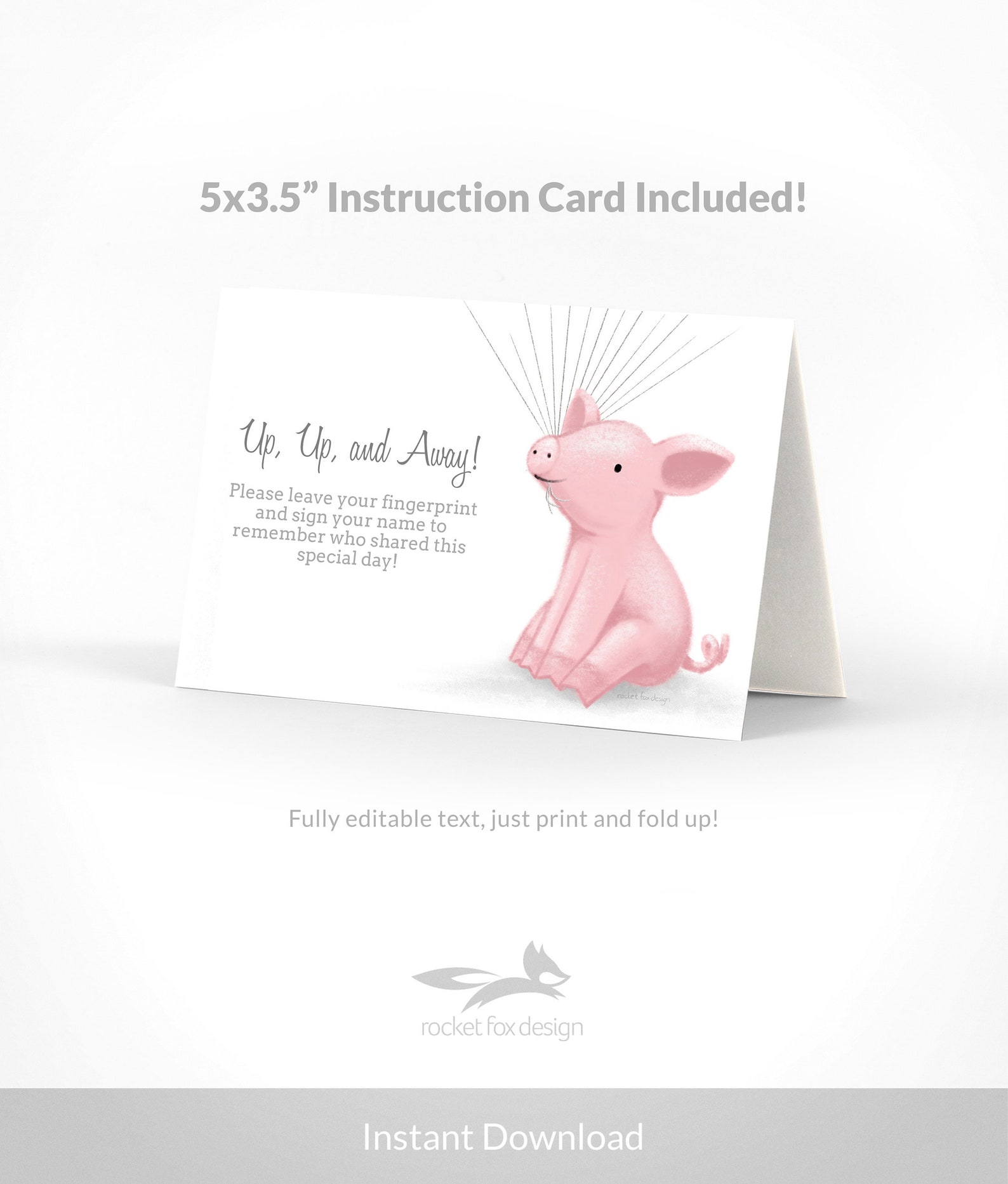 Pig Guestbook Alternative | Baby Shower Fingerprint Guestbook | Piggy ...