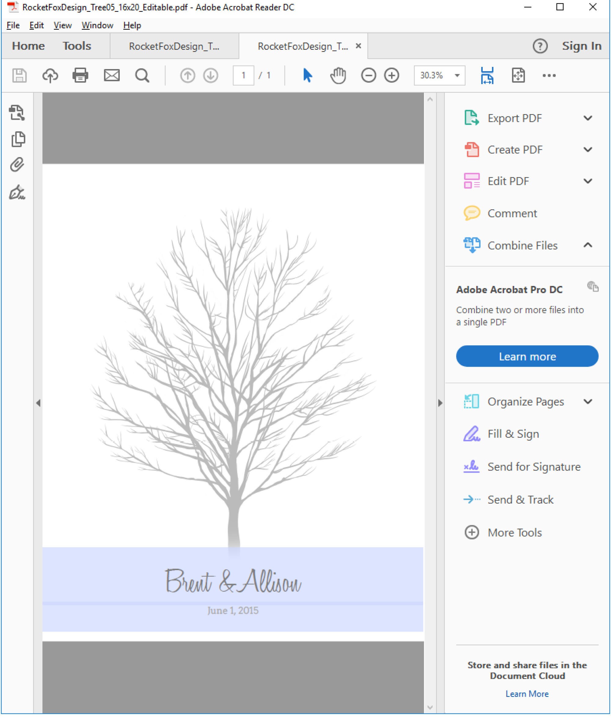 Wedding Tree Guest Book Printable With Instruction Card / Wedding Guest ...