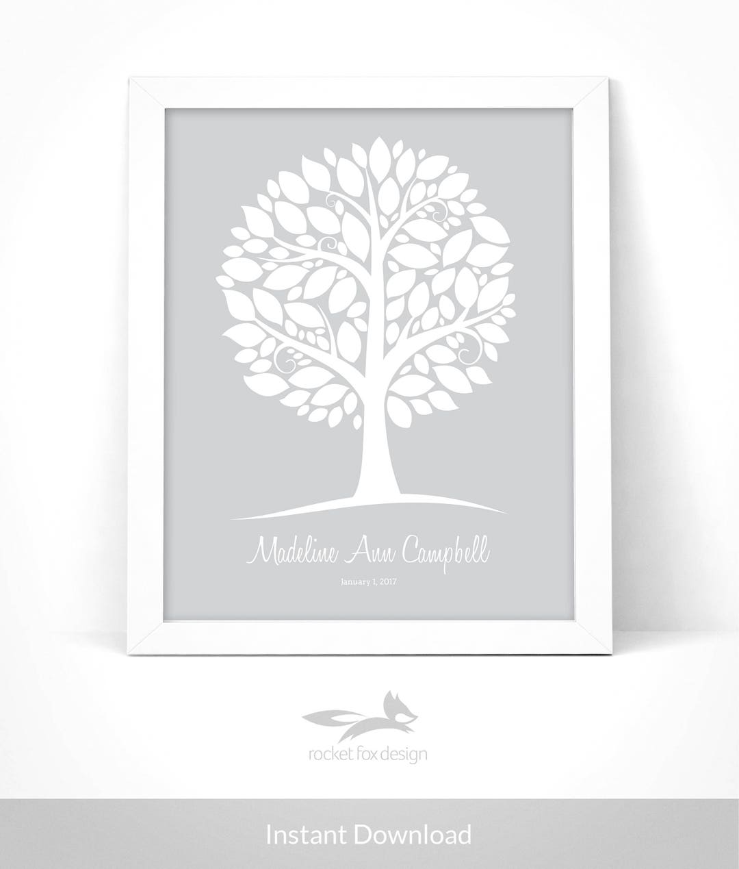 Baby Shower Guest Book Tree Printable With Instruction Card / Baby ...