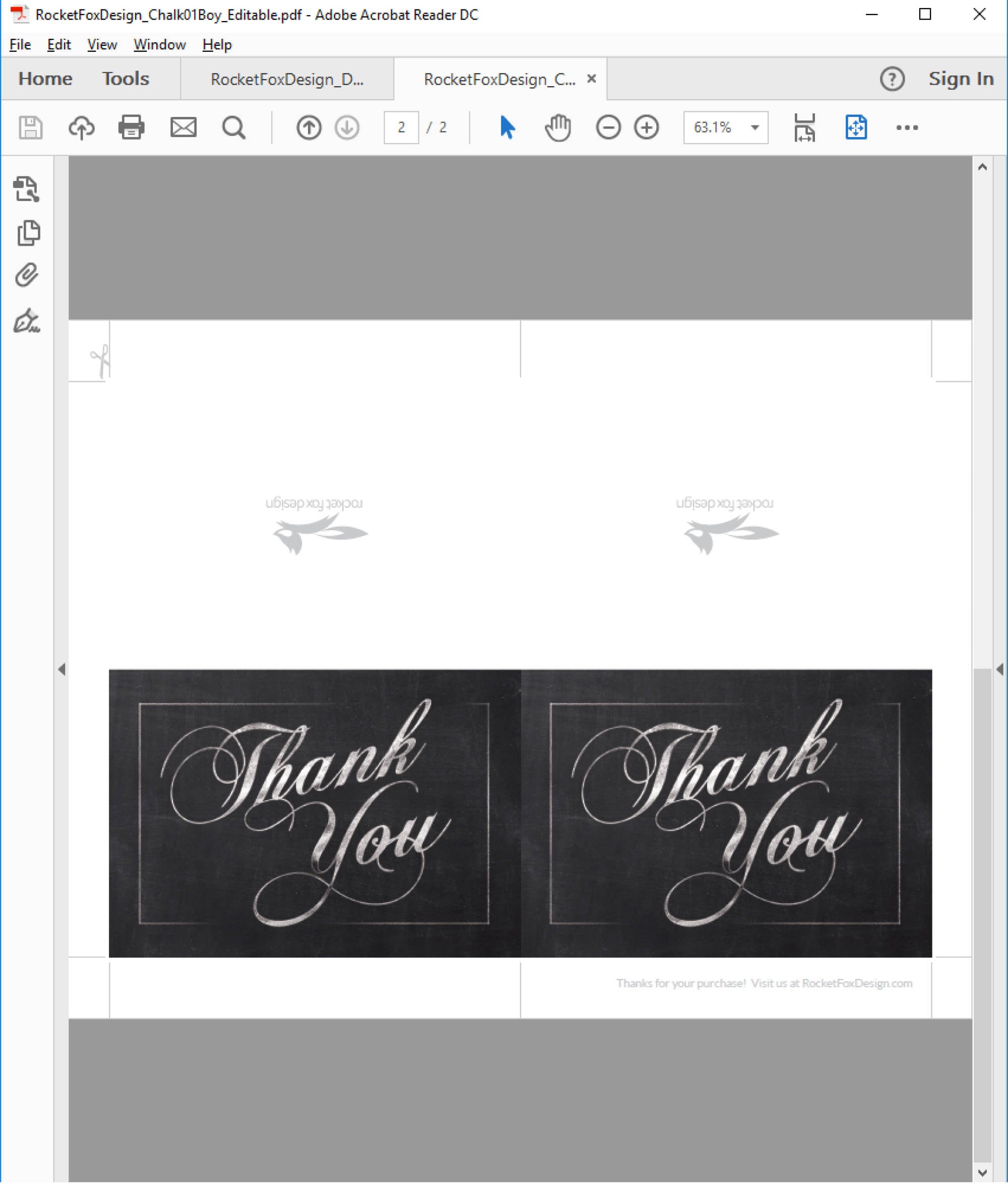 Chalk Thank You Card, Chalk Theme Thank You Card, Chalkboard Thank You ...