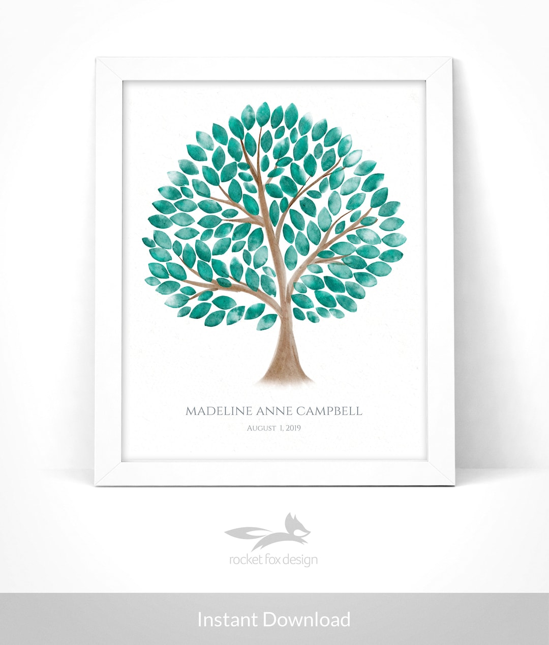 Baby Shower Guest Book Tree Printable With Instruction Card / Baby ...