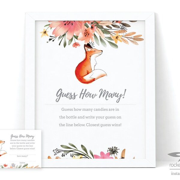 Fox Baby Shower Game - Etsy