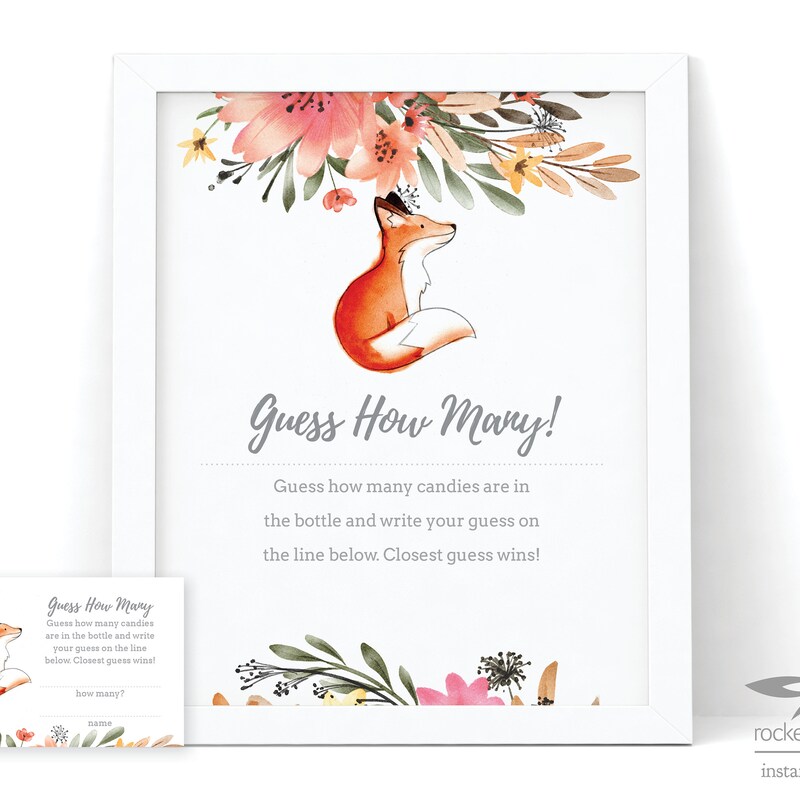 Fox Baby Shower Game - Etsy