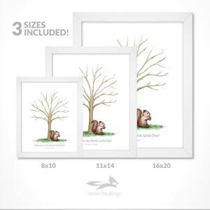 Squirrel Fingerprint Guestbook | Squirrel Baby Shower Fingerprint Tree ...
