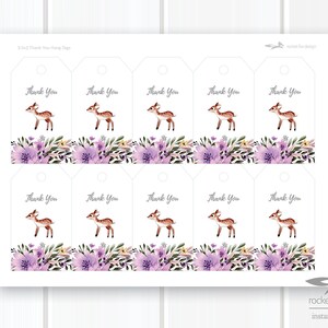 Deer Favor Tags, Thank You Tags, Baby Shower Favor Tag, Birthday Party ...