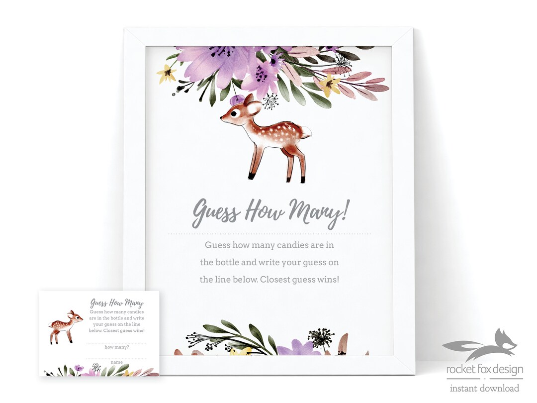 Hirsch Raten wie viele Spiel, Hirsch Baby Shower Spiel, errate die ...