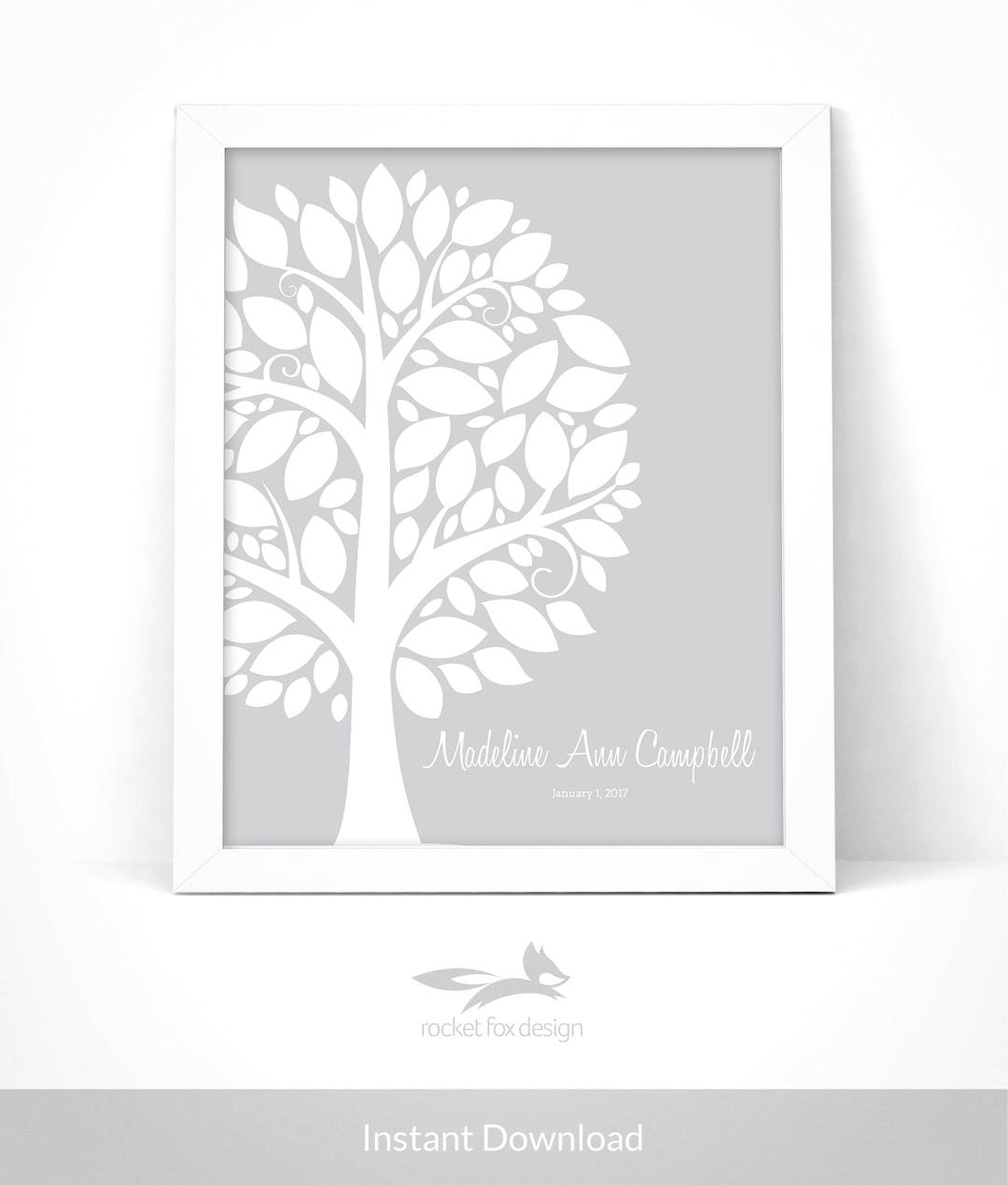 Baby Shower Guest Book Tree Printable With Instruction Card / Baby ...
