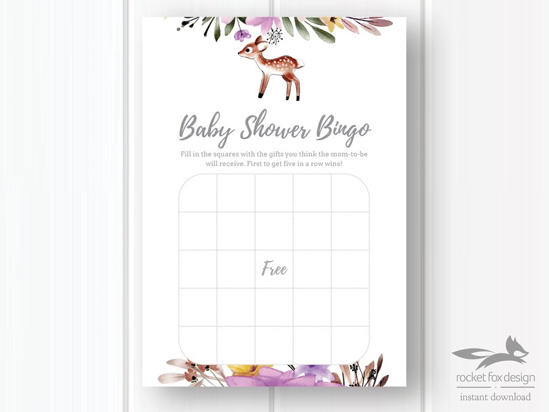 Deer Baby Shower Bingo Game Deer Baby Shower Baby Shower | Etsy