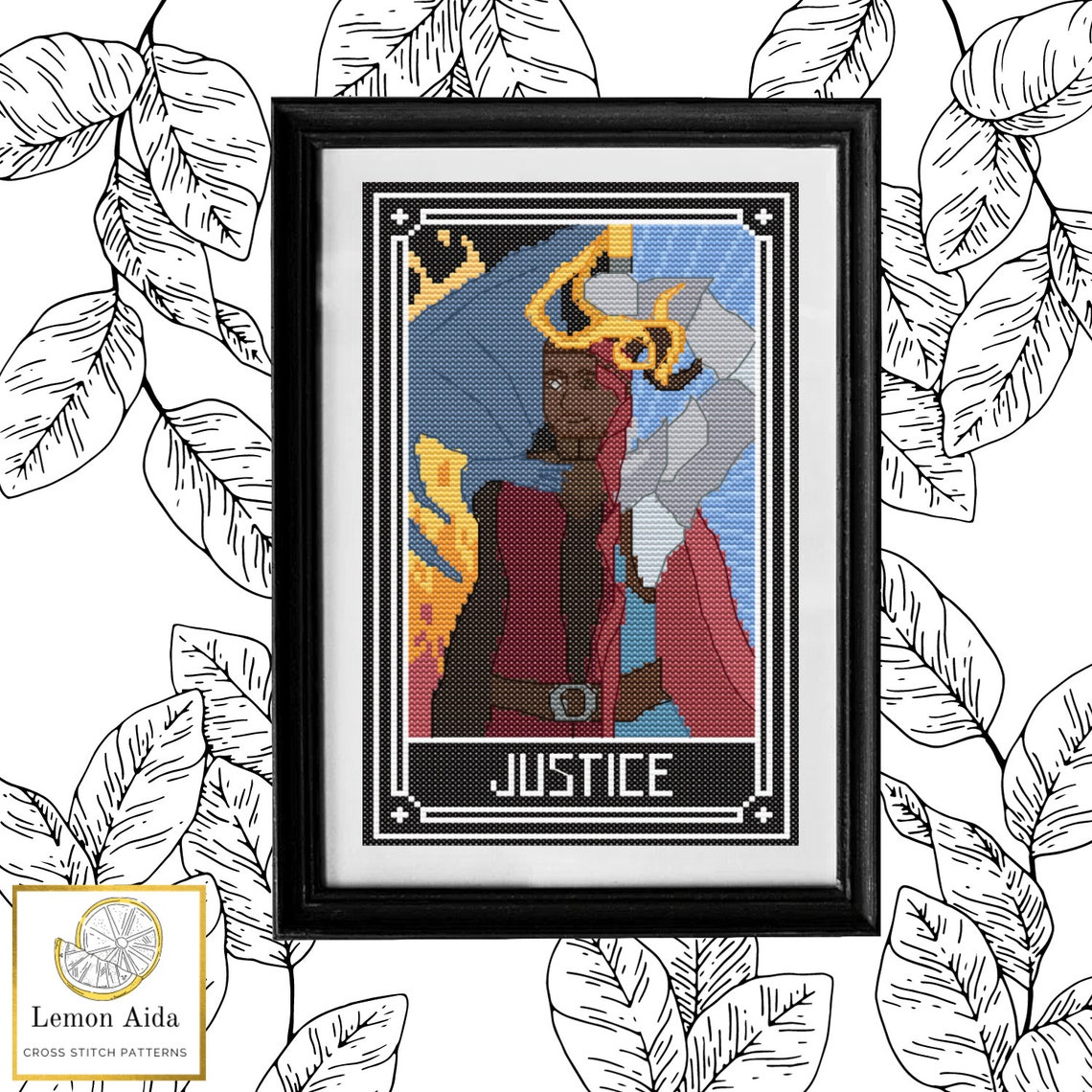 Wyll Ravengard- Justice Tarot Card Cross Stitch Pattern PDF - Etsy