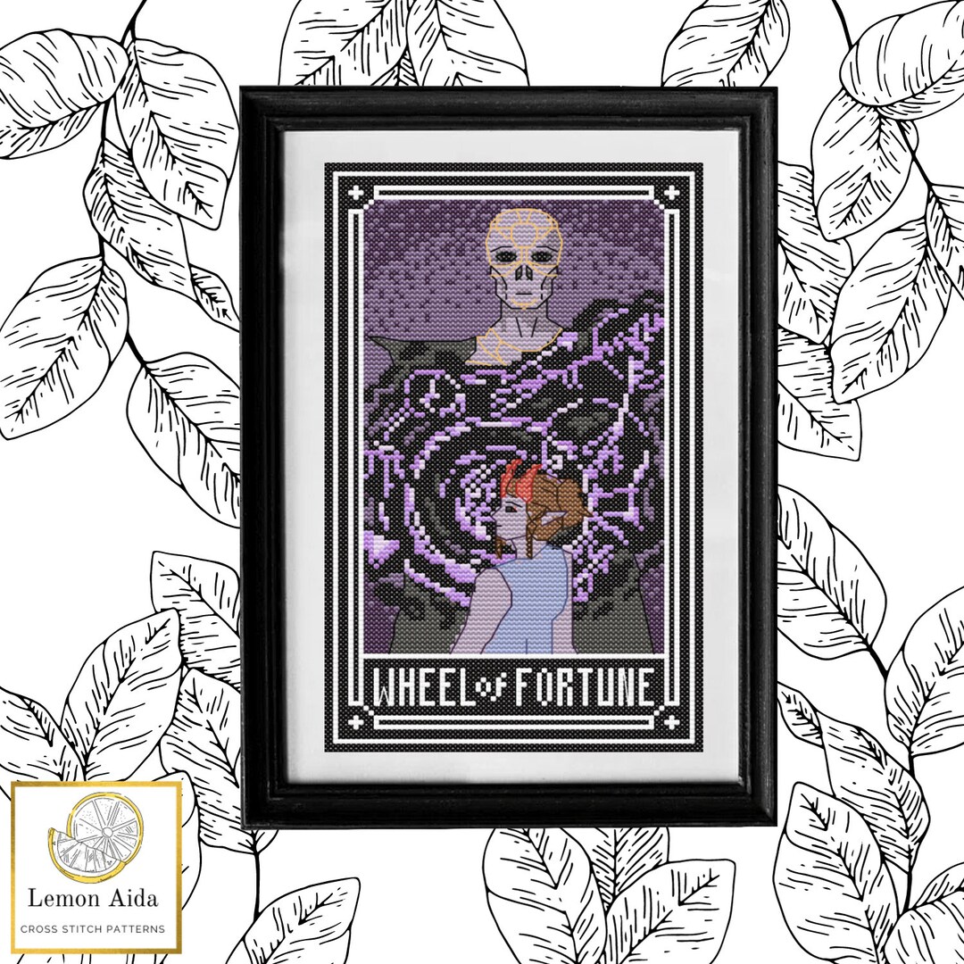 Withers and Arabella - Wheel of Fortune Tarot Card Cross Stitch Pattern ...