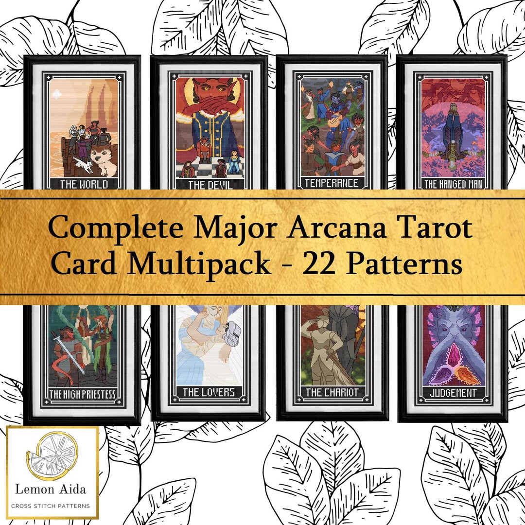 Multipack - Complete Major Arcana Tarot Card Cross Stitch Patterns Pdfs - 22 Patterns - Etsy