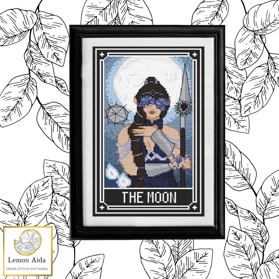 Shadowheart - the Moon Tarot Card Cross Stitch Pattern PDF - Etsy