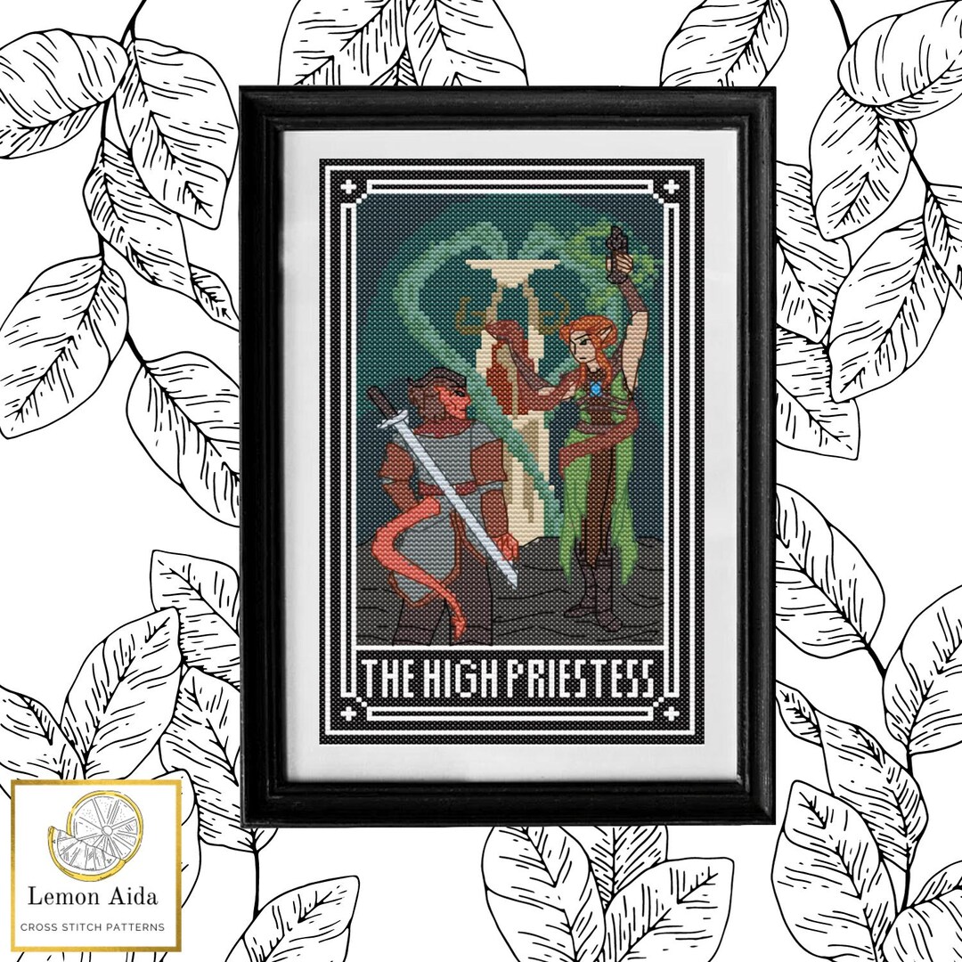 Kagha and Zevlor - the High Priestess Tarot Card Cross Stitch Pattern ...