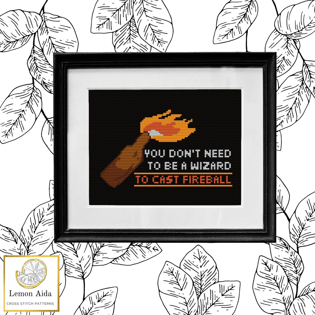 To Cast Fireball Cross Stitch Pattern PDF - Etsy