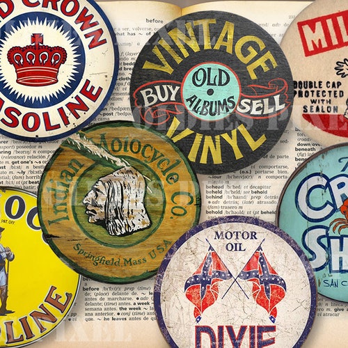 Vintage Signs Digital Collage Sheets Printable Download Bottle - Etsy