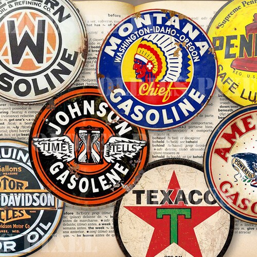 Vintage Signs Digital Collage Sheets Printable Download Bottle - Etsy