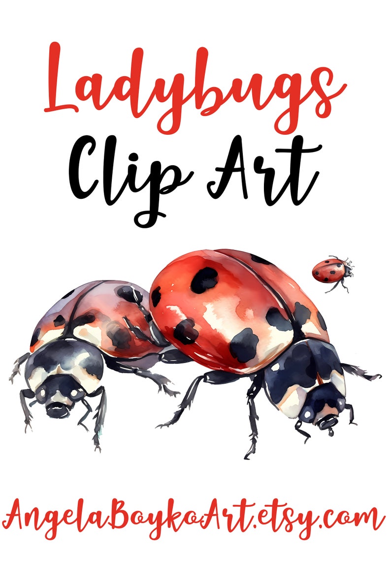 Ladybug Clip Art, Watercolor Art - Etsy