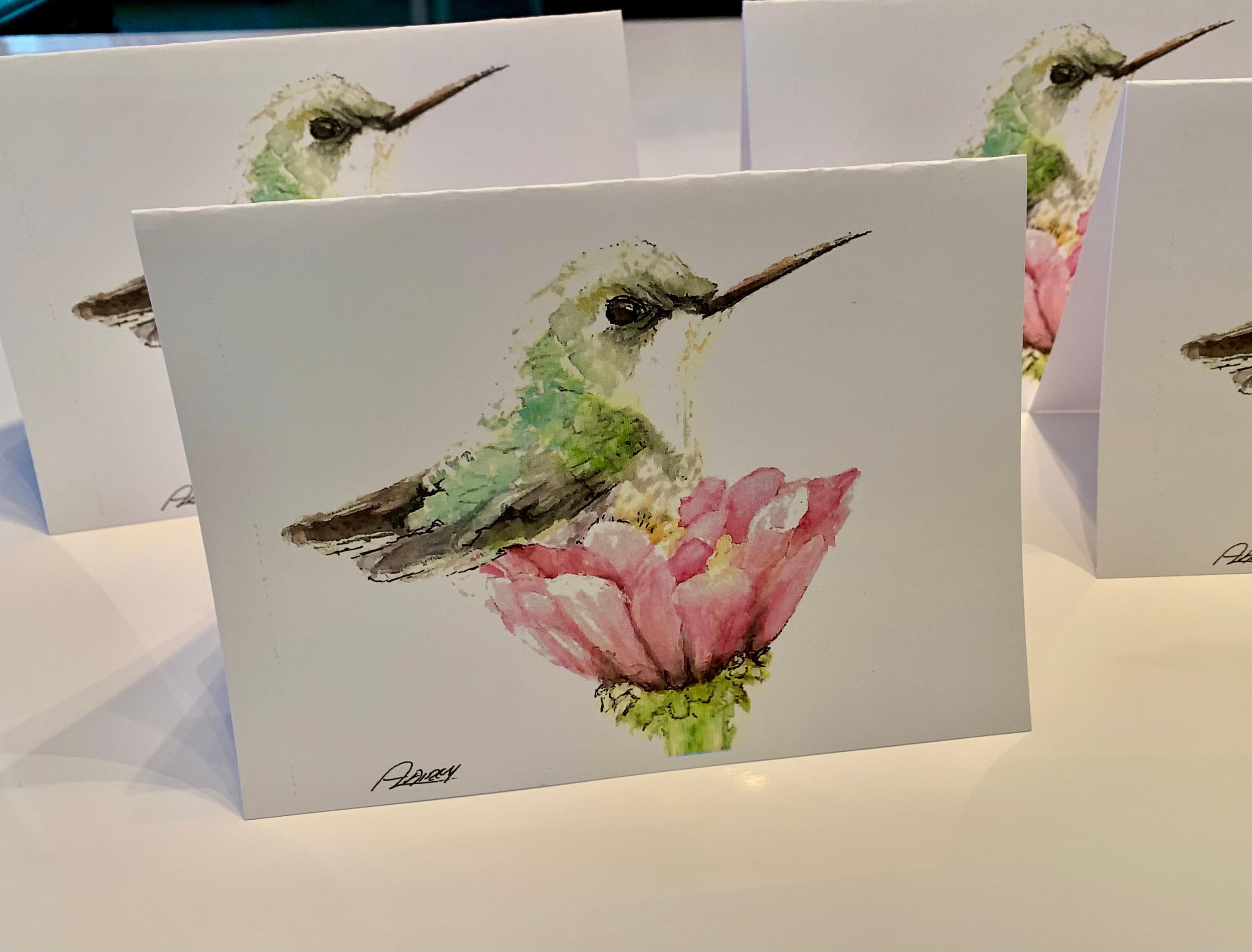 Hummingbird Watercolor Art Card, 4x6 Print - Etsy