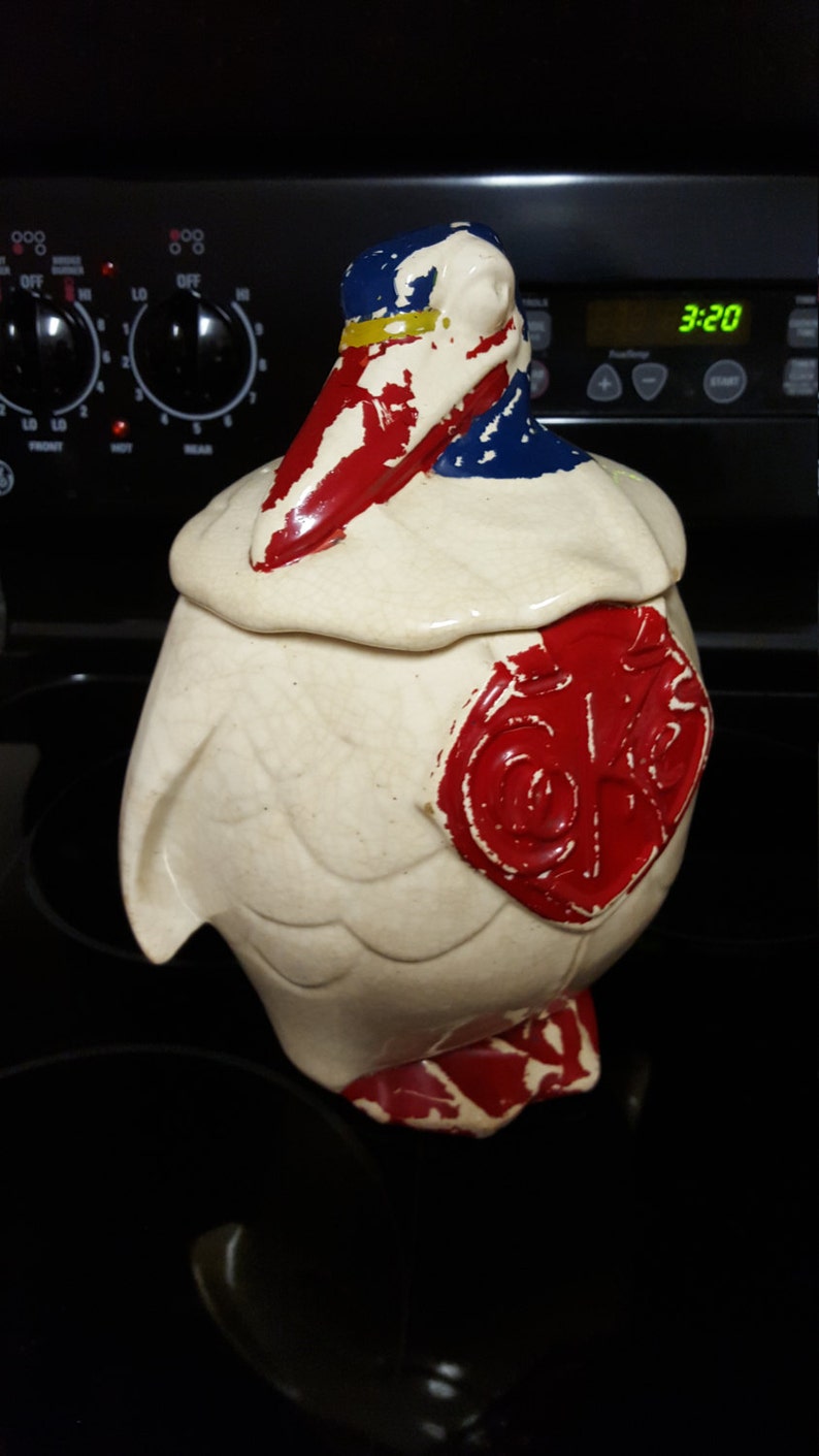 Old Mccoy White Pelican Cookie Jar - Etsy