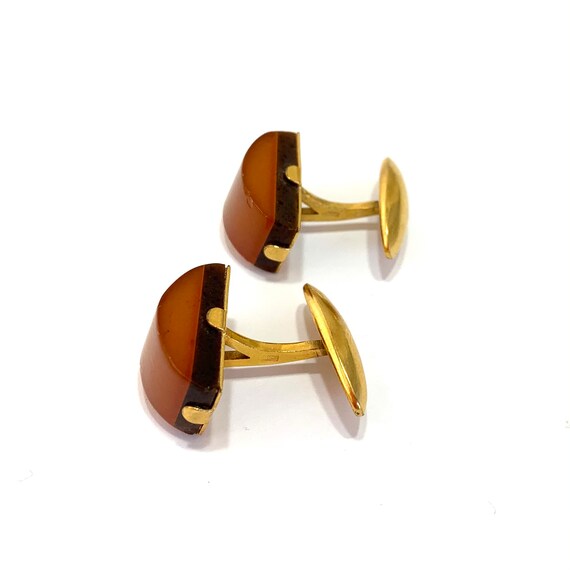 Antique Vintage Amber Cufflinks Amber Cufflinks - Amb… - Gem