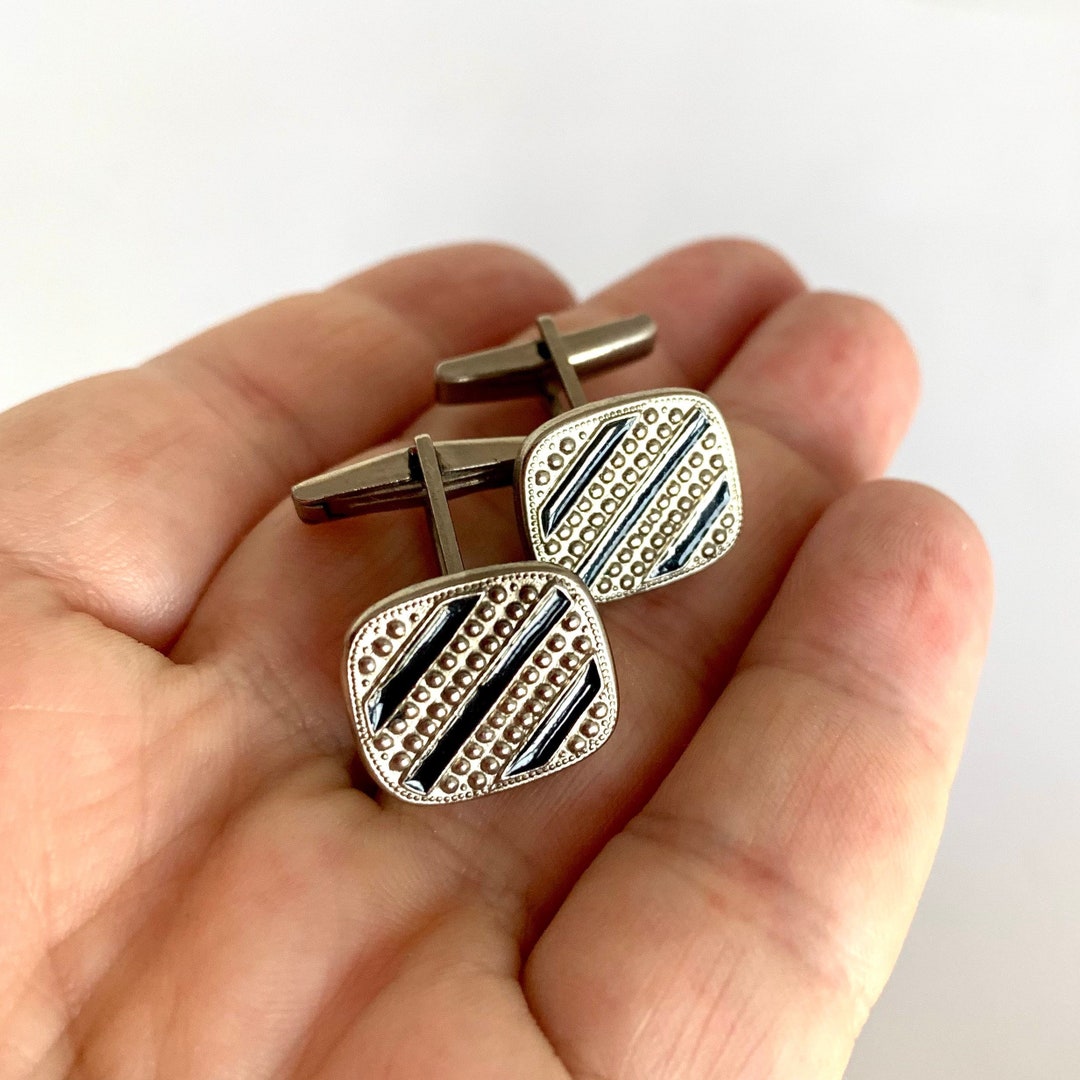 Boutons de manchette vintage Manchettenknöpfe noir boutons de manchette ...