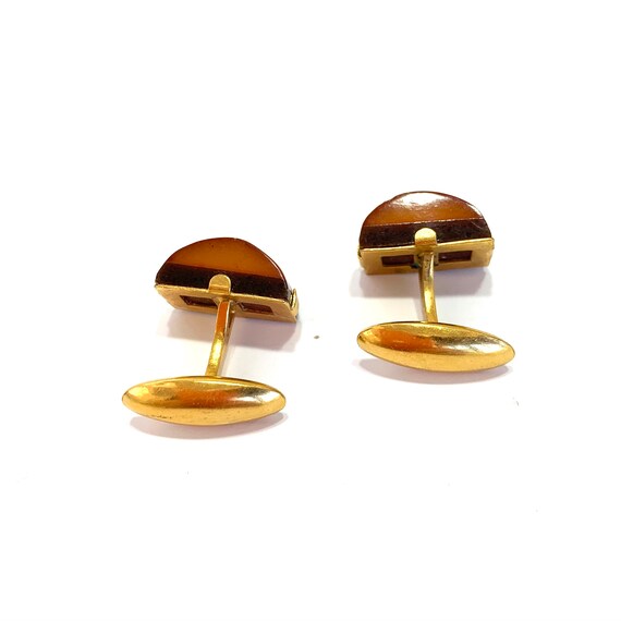 Vintage Amber Cufflinks Cufflinks Amber - Amber Cuffl… - Gem