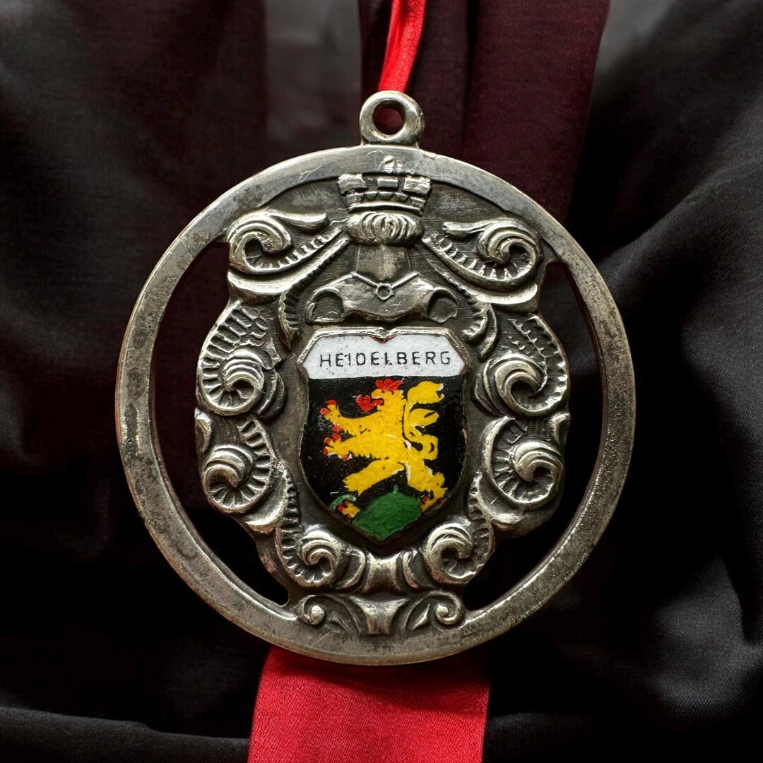 Heidelberg Germany Rare Old Coat of Arms Medallion, Heidelberg Enamel ...