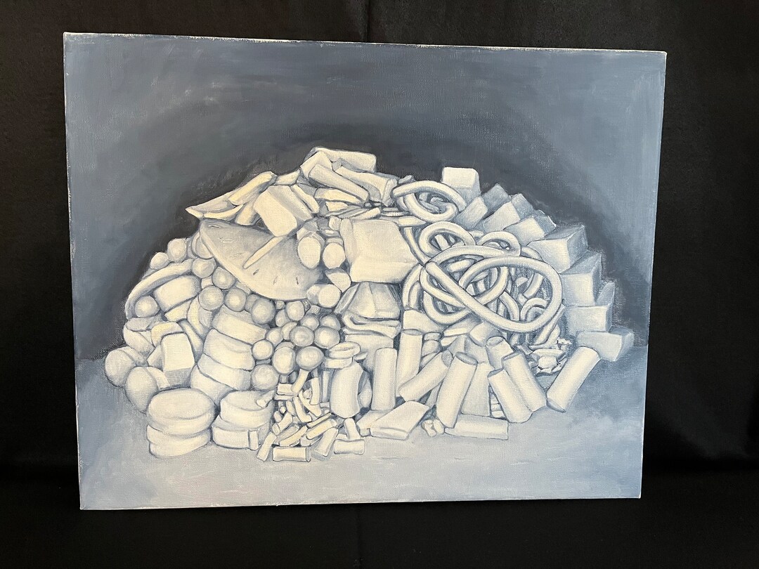 Clay Formation Still Life Oil Paint Blue - Etsy