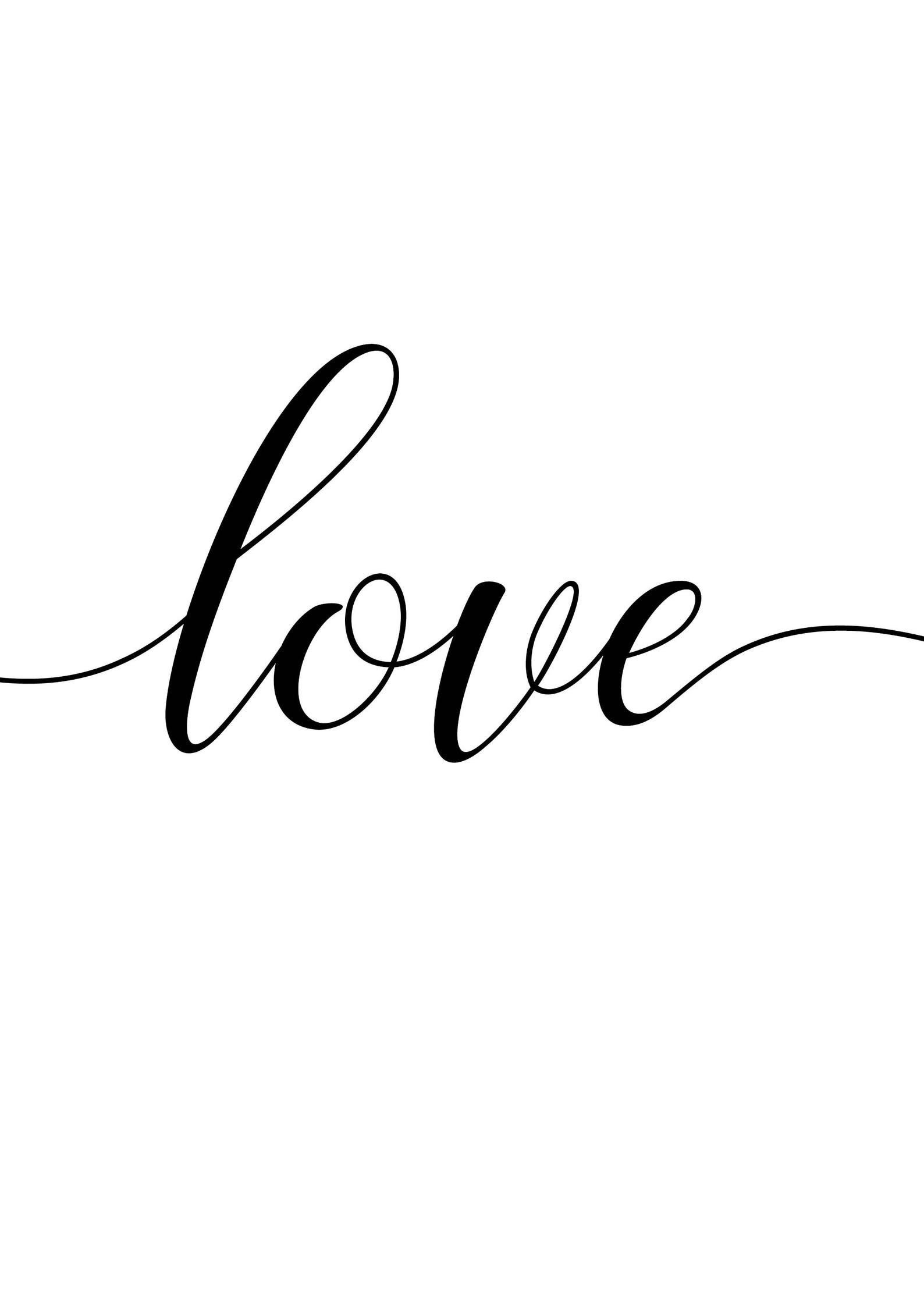 Love Cursive Script Printable A4 Artwork Etsy