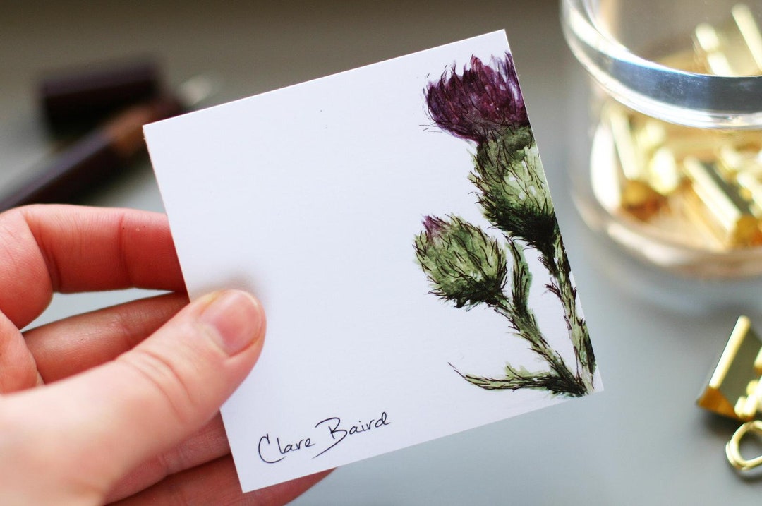 SCOTTISH Card & STICKY NOTES Thistle Christmas Gift Set Office ...