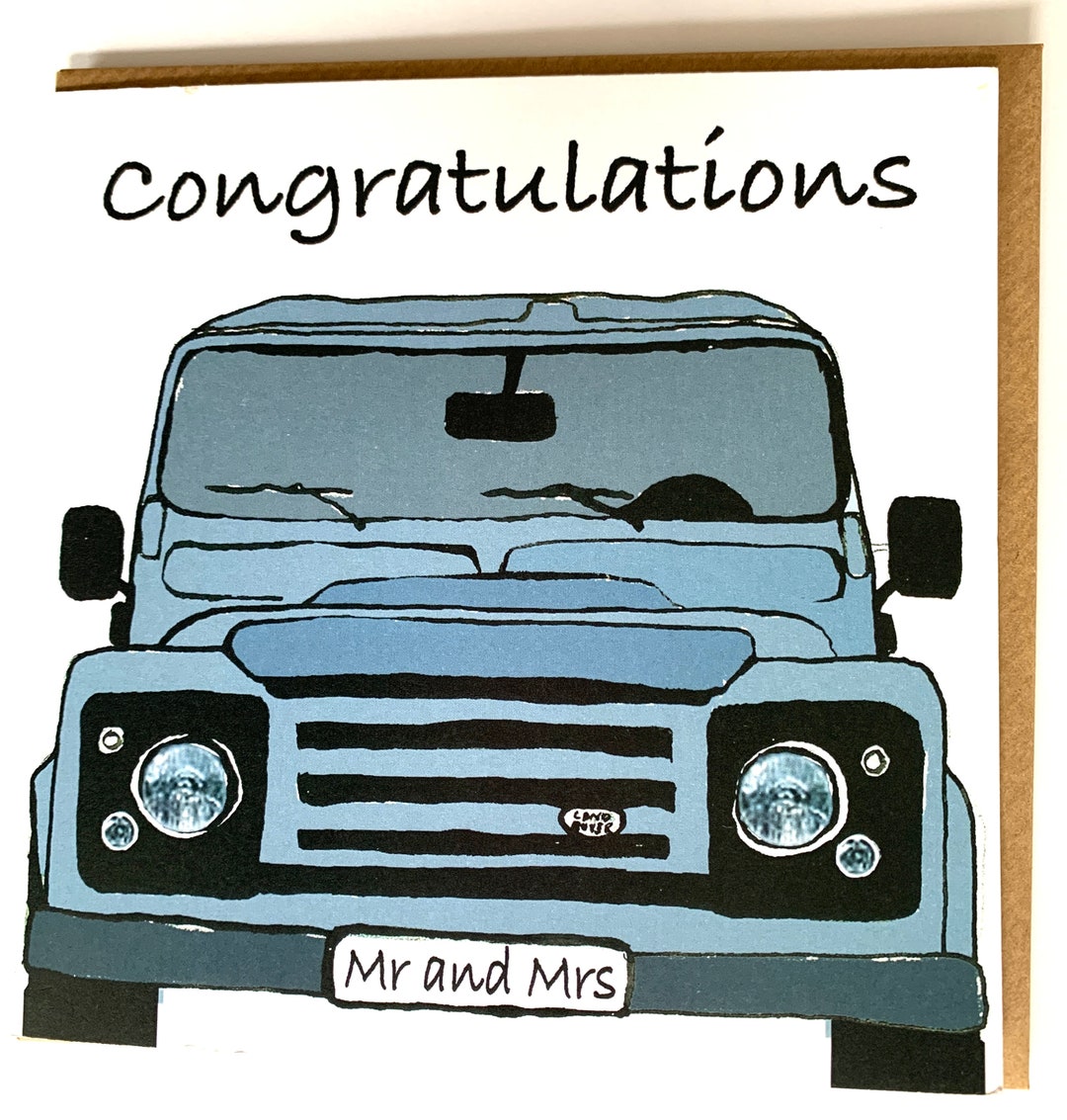 WEDDING CARD Congratulations | Land Rover | MR & Mrs | Wedding ...