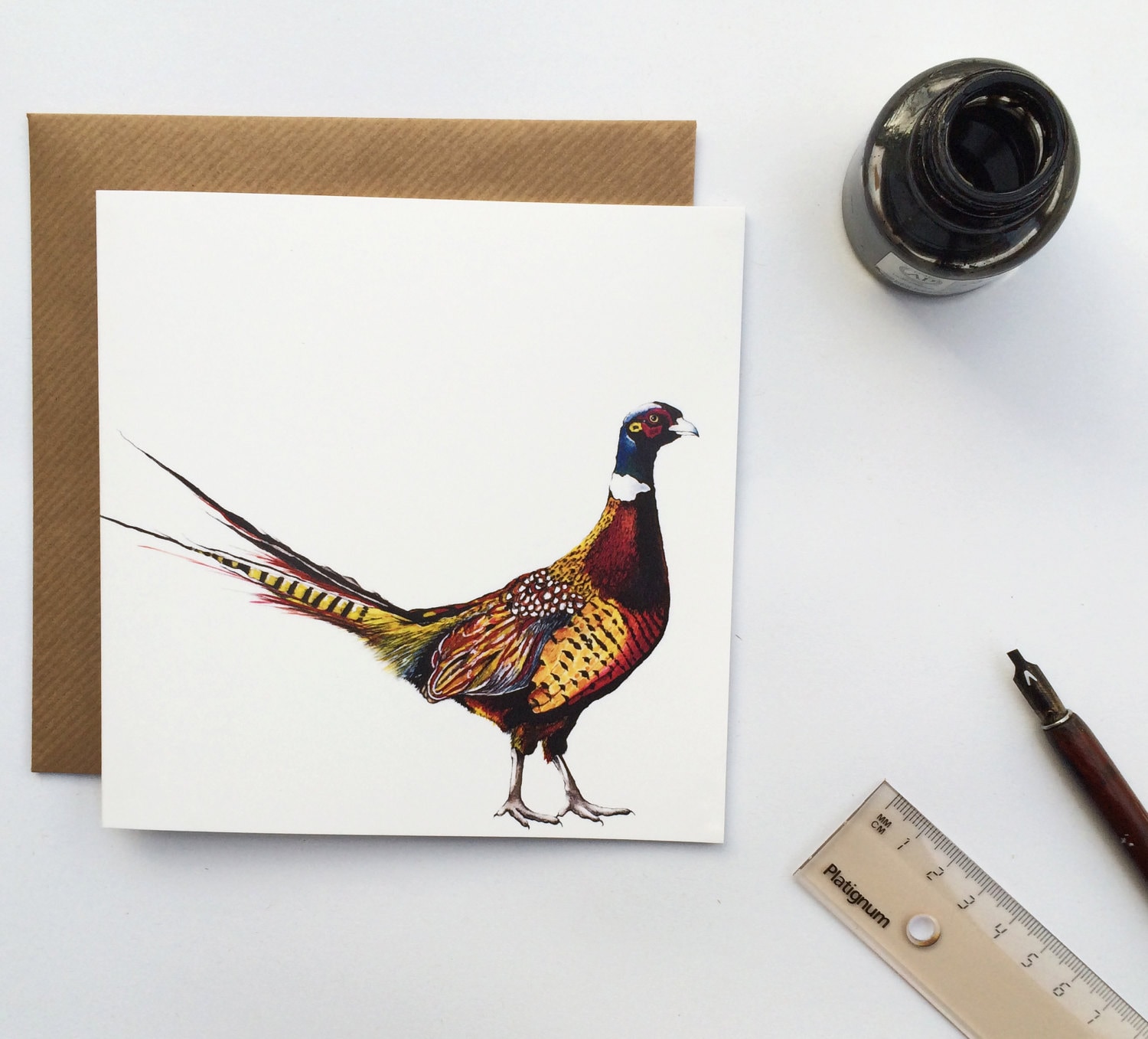 GREETINGS CARD Pheasant Watercolour Illustration Luxury - Etsy