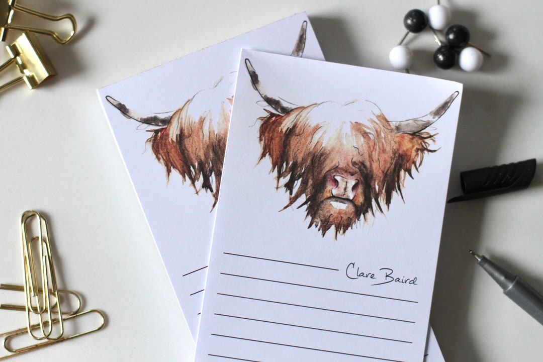 2 Highland Cow Memo Pads MAGNETIC NOTEPAD | Twin Pack |twice as Handy ...