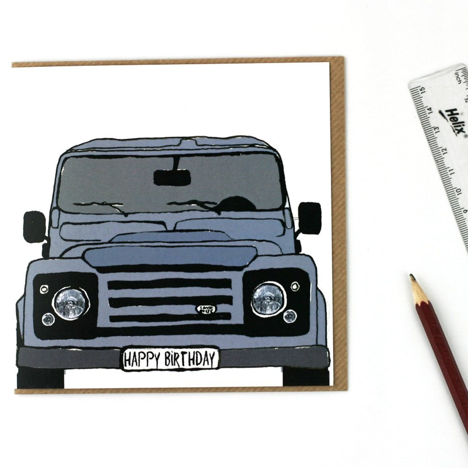 BIRTHDAY CARD Land Rover Defender Greetings Cards Male - Etsy