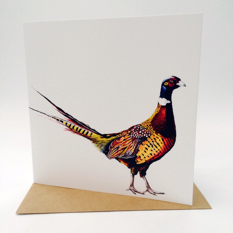 GREETINGS CARD Pheasant Watercolour Illustration Luxury Pheasant Card ...