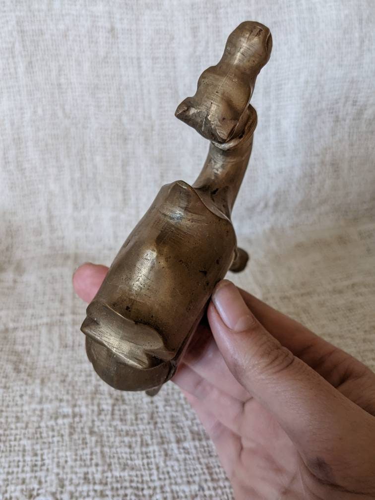 Vintage Patina Brass Standing Camel Figurine Statue Medium Small Animal ...