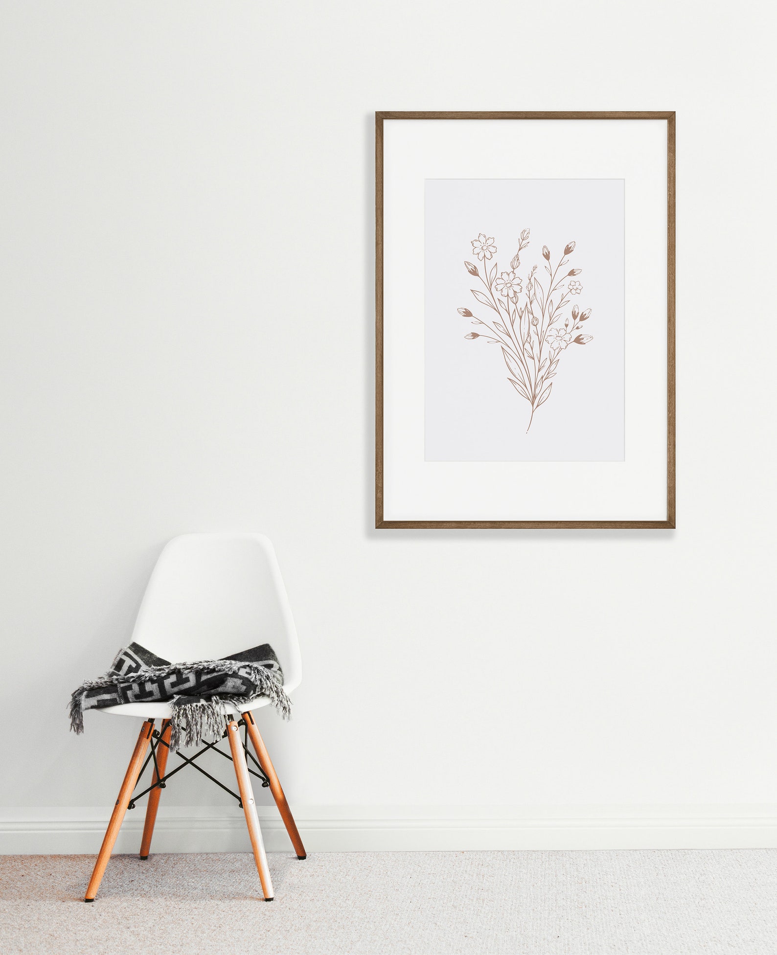 Flower Print, Digital Download, Fine Line Print, Wildflower Art ...