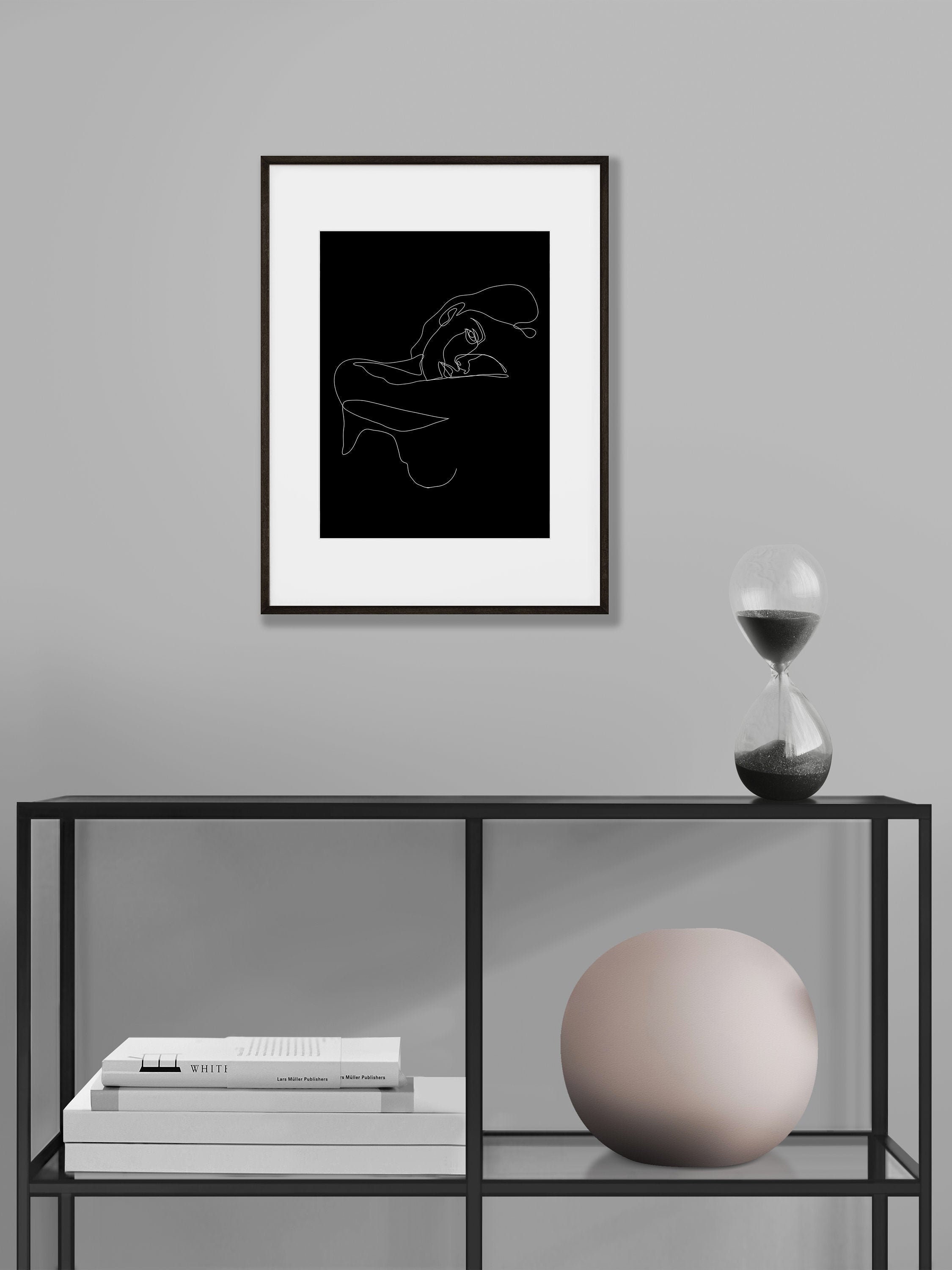 Fine Line Abstract Print, Instant Download, Abstract, Black Print ...