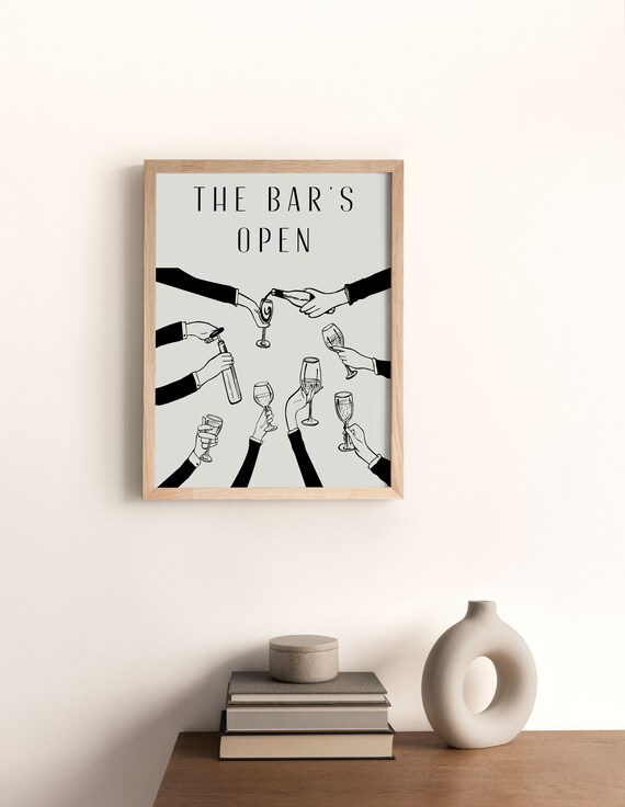 The Bar's Open Printable Wall Art Art Deco Bar Prints - Etsy