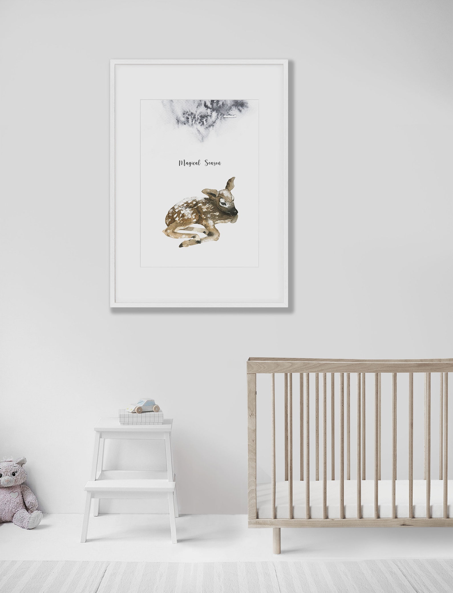 Fawn Printable Watercolour Art Nursery Kids Room Wall Decor - Etsy